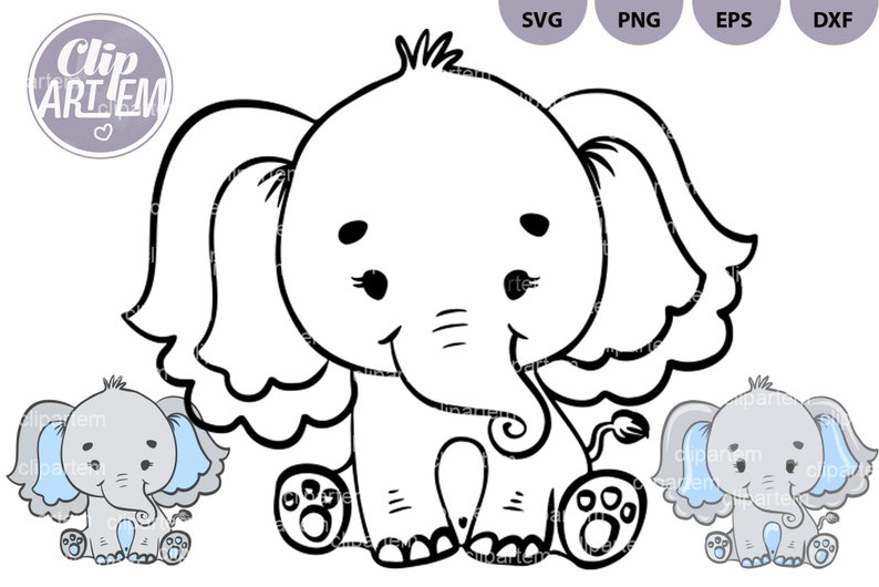 Blue Boy Elephant SVG Cutting File Vector Elephant With - Etsy