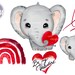 Elephant With Heart Valentine's Day Clip Art PNG, Love Elephant ...