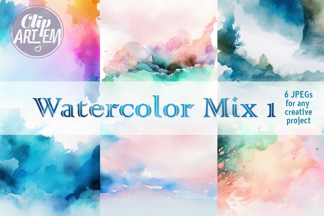 Colorful Watercolor Wash Backgrounds, Digital Watercolor Papers, Pink ...