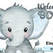 Watercolor Elephant Boy Clip Art, Baby Blue Elephant, Mint Green ...