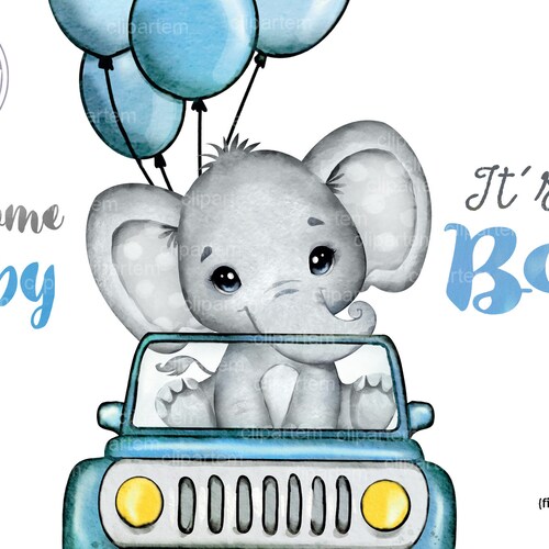 Boy Elephant Clip Art Watercolor Very Cute Little Peanut - Etsy