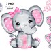 Purple Girl Elephant Clip Art, Watercolor Cute Little Peanut, Lavender ...