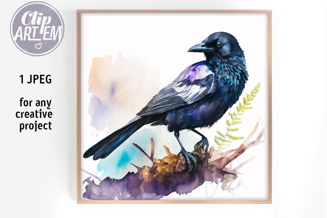 Crown Raven Wall Art Printable Image for Home Decor, Room Wall Art ...