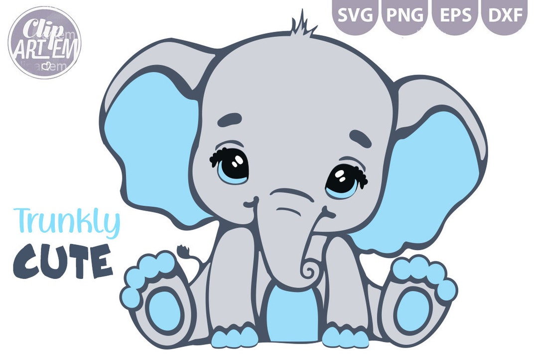 Super Cute Layered Elephant Cutting SVG File, Cute Baby Boy Elephant ...