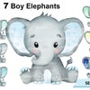 Watercolor Girl Elephant Clip Art, Very Cute Little Peanut,pink Gray ...