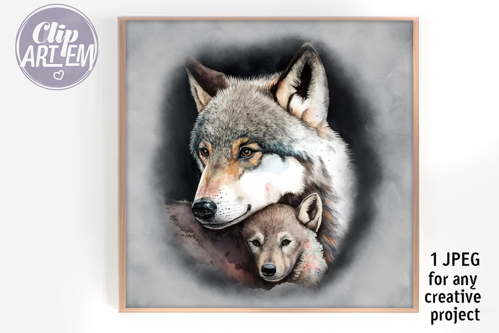 Mommy Baby Wolf Family Image Decor for Mother's Day Mummy - Etsy