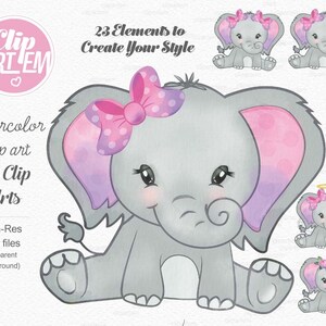 Pink Purple Elephant Clip Art, Elephant PNG, Sublimation Design ...