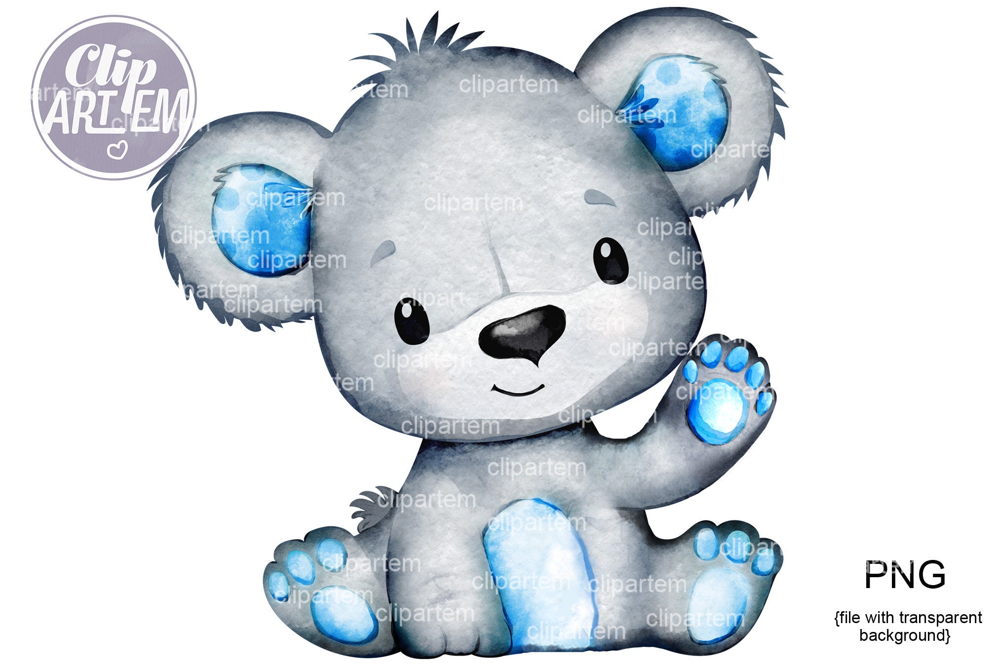 Baby Blue Teddy Bear Clip Art