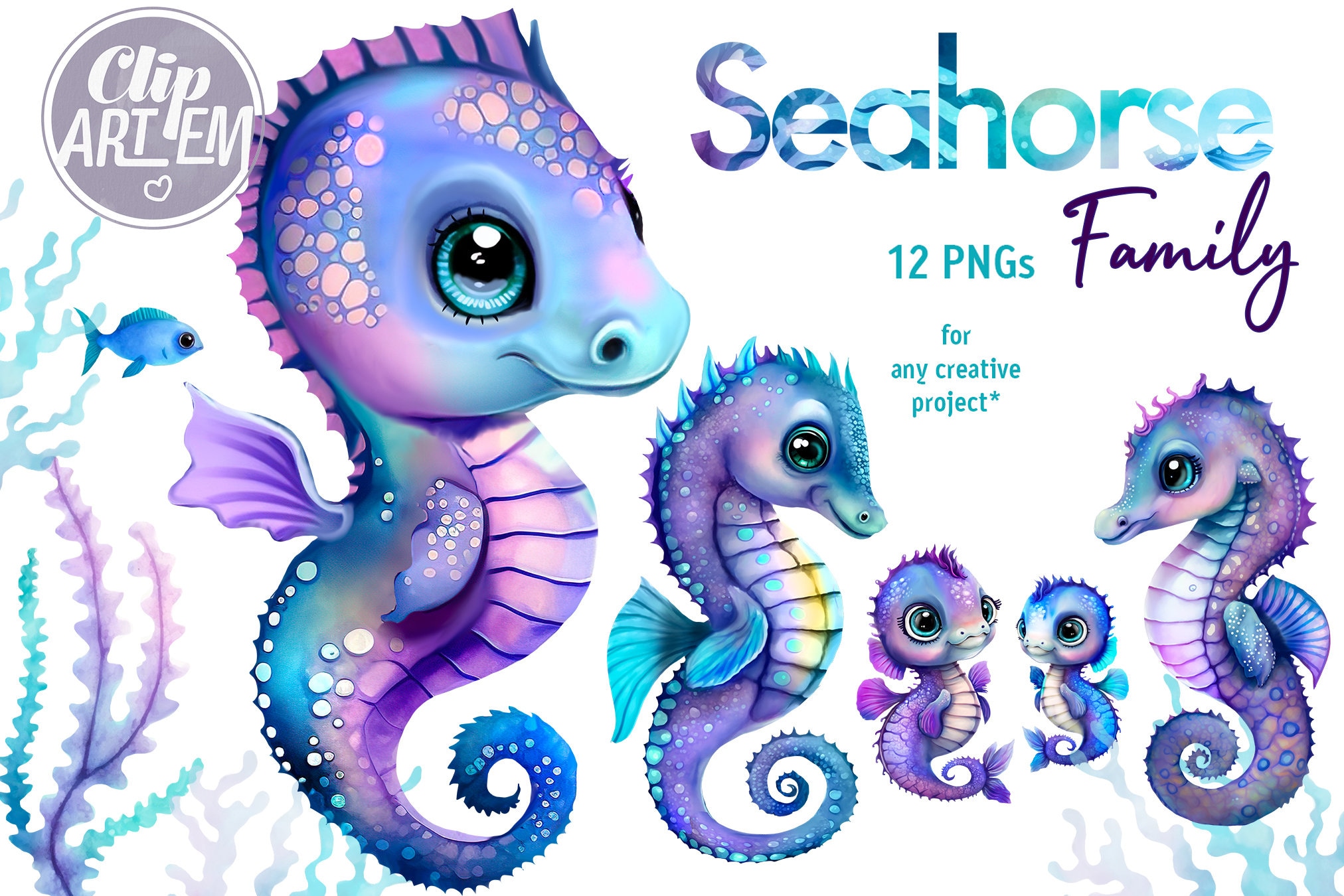 Cute Baby Seahorse Clip Art