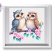 Two Owls in Love Wall Art Print, Digital File. Love Owls Flowers ...