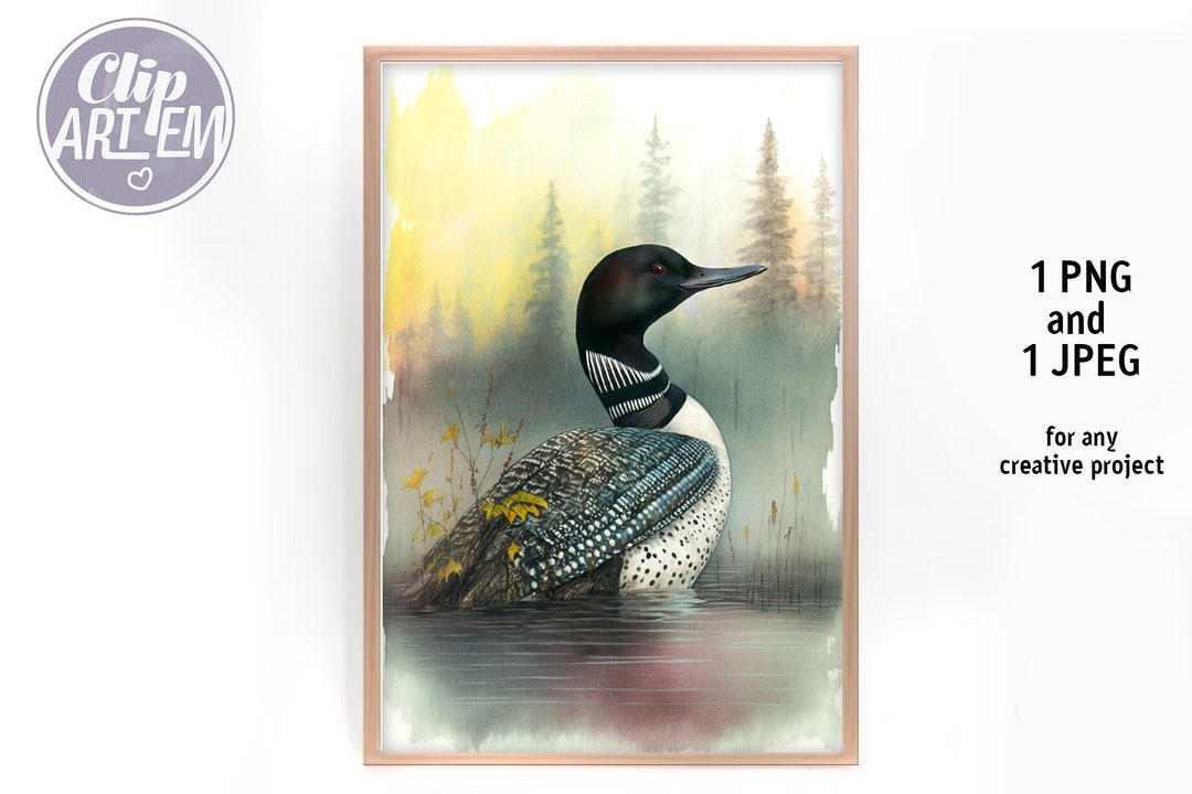 Loon Wall Art for Home Decor, Digital Printable Image for Creative ...