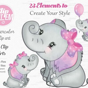 Pink Purple Elephant Clip Art, Elephant PNG, Sublimation Design ...