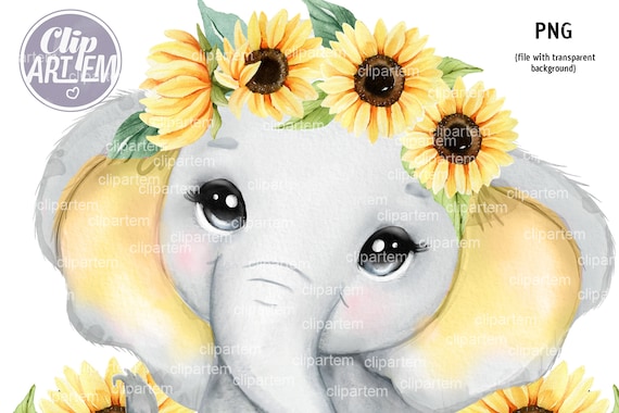 Yellow Baby Elephant Clip Art
