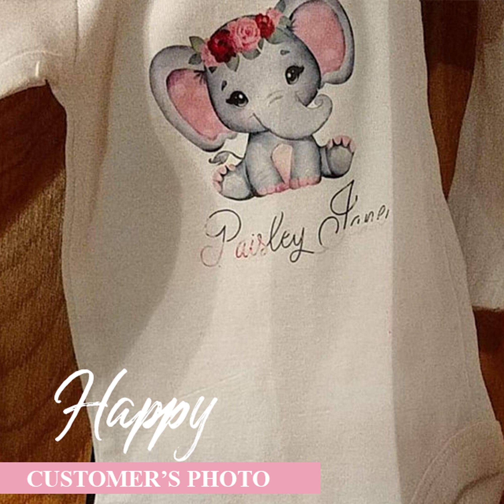 Maroon Pink Floral Crown Elephant Baby Girl Elephant PNG Clipart ...