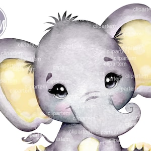 Yellow Elephant Clip Art, Very Cute Little Peanut, Gender Neutral ...