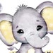 Yellow Elephant Clip Art, Very Cute Little Peanut, Gender Neutral ...