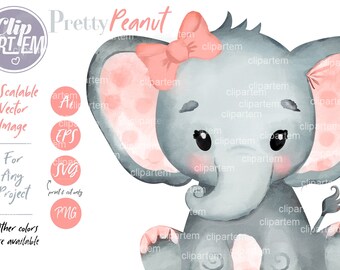 Watercolor Elephant Vector Illutsrator File EPS SVG print | Etsy