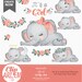 Elephant Clip Art,peach Elephant. Coral Watercolor Baby Elephant ...