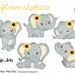 Sunflower Elephant Watercolor Clip Art Set for Creative Projects, Decor ...