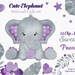 Purple Elephant Clip Art, Watercolor. Watercolor Baby Peanut Clipart ...