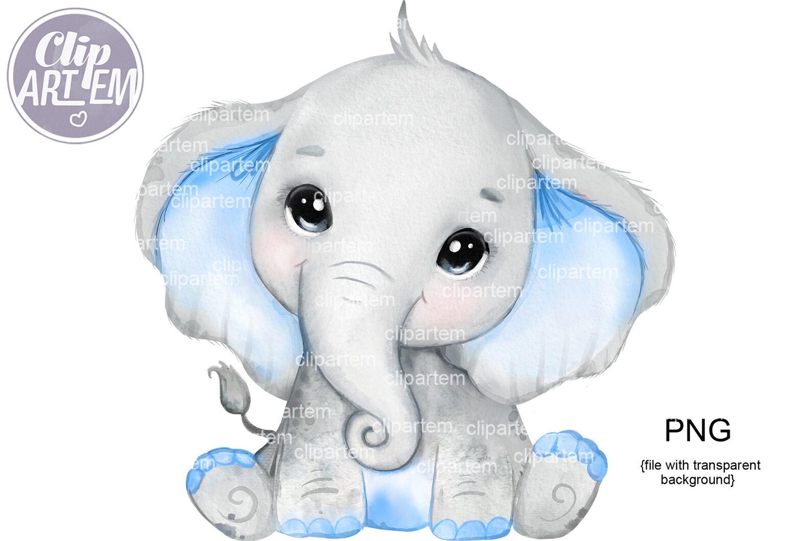 Cute Elephant Boy Clip Art Watercolor Very Cute Little | Etsy