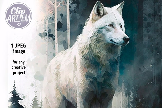 White Wolf In Forest