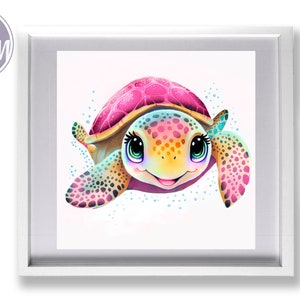 Baby Turtle Bundle Wall Art, Cute Little Turtles for Boy and Girl Nursery, Wall Hanging, Wall ...