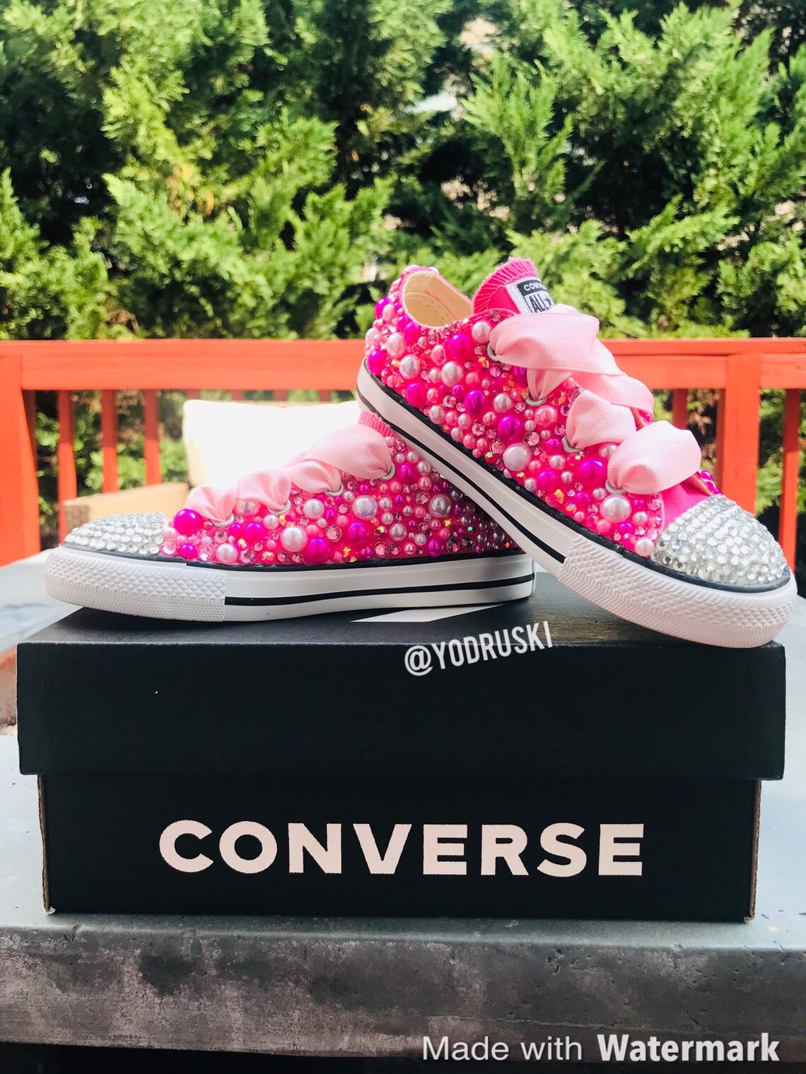 Pink Pearl Converse Custom Converse Bedazzled Converse | Etsy