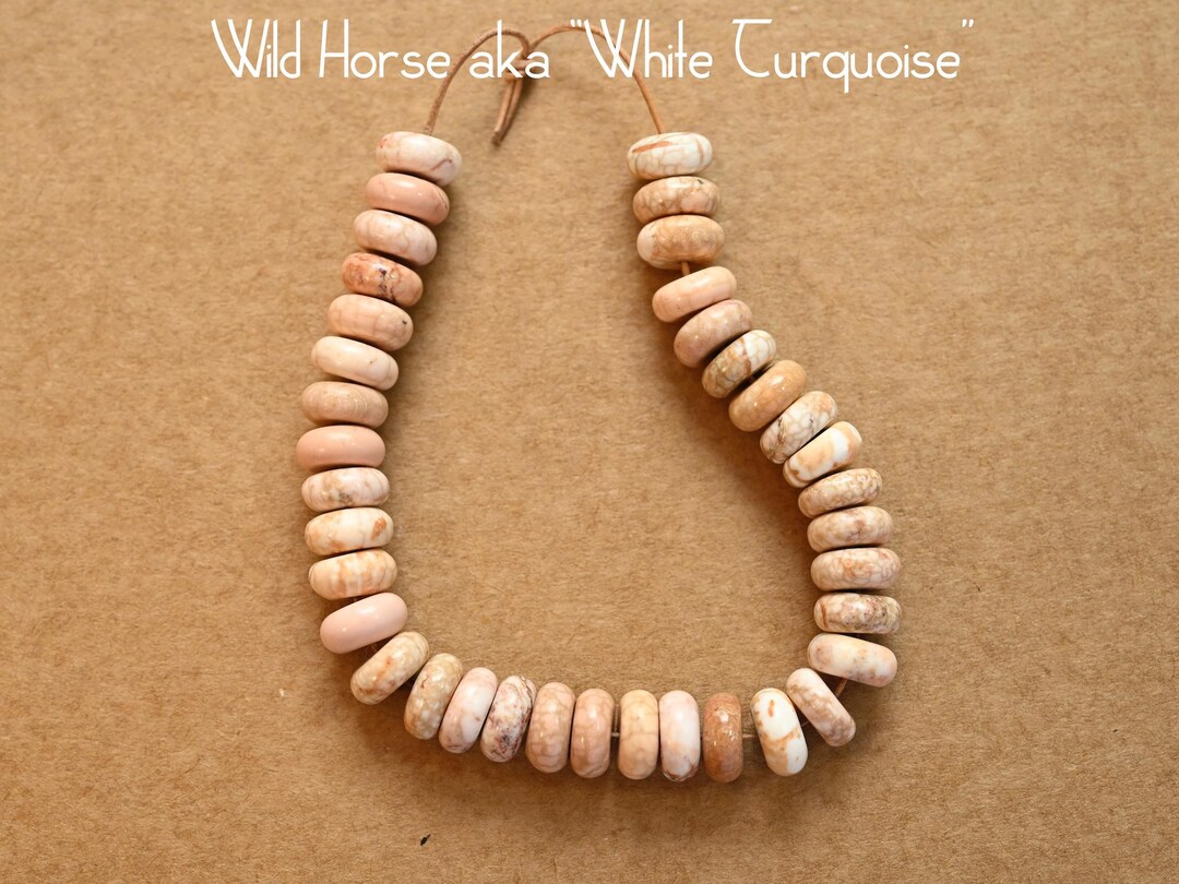 White "turquoise" Beads, Wild Horse, Beautiful Brown Matrix and Color ...
