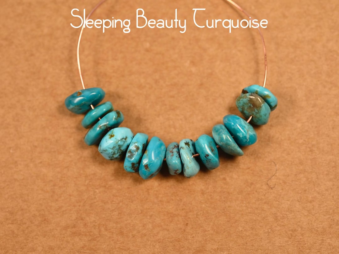 Old Stock Sleeping Beauty Turquoise Disc Beads, Chunky and Irregular ...