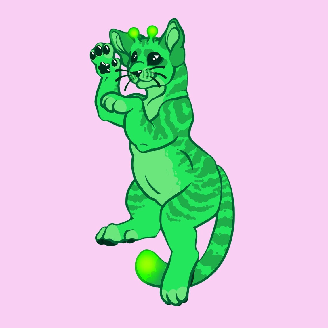 Gnarpy/gnarp Gnarp/alien Cat Acrylic Keychainpre-order - Etsy