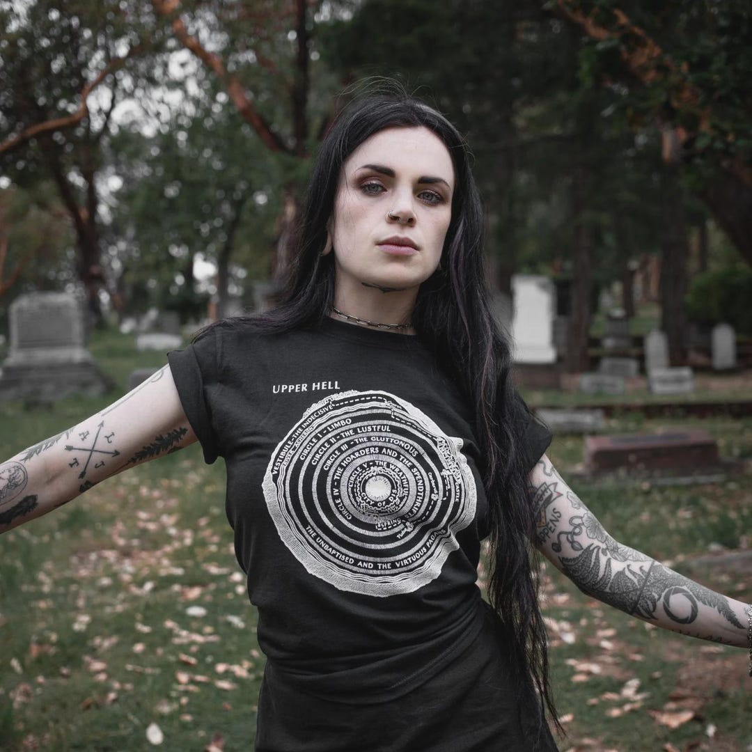 Night Channels Upper Hell Dante's Inferno Classic Shirt Weird Core Occult 1800s Creepypasta Goth ...