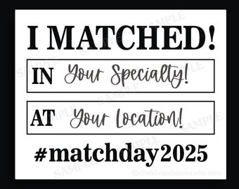 MATCH DAY Sign, 2025 Residency Medical Doctor Sign, Match Day Printable ...