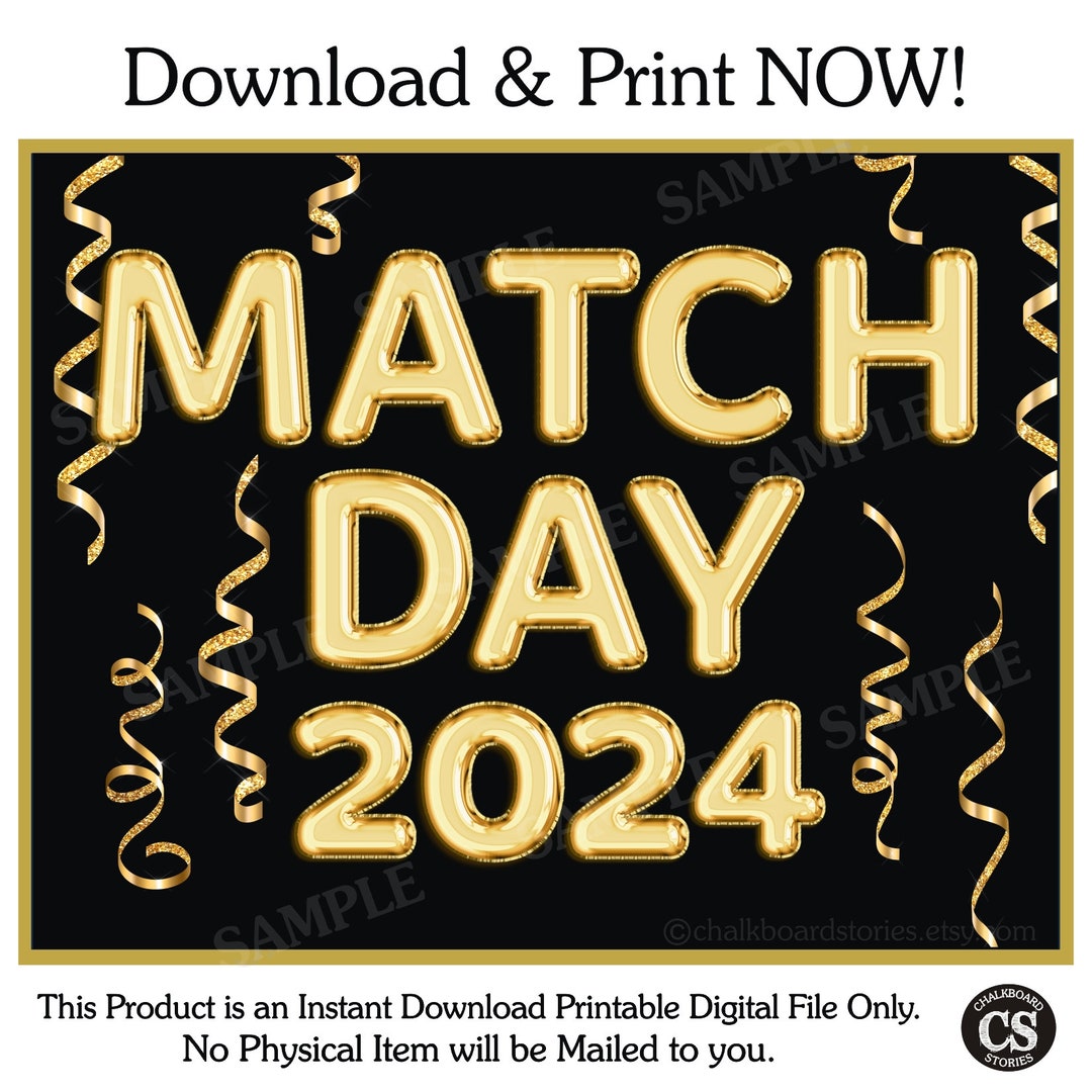 MATCH DAY Sign Residency Medical Doctor Sign, Match Day Printable ...