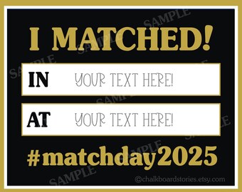 MATCH DAY Sign, 2025 Residency Medical Doctor Sign, Match Day Printable ...
