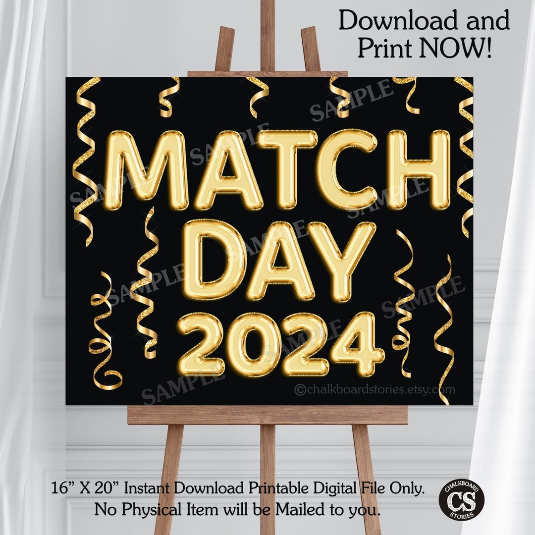 Match Day Sign Residency Medical Doctor Sign, 16x20 Match Day Printable ...