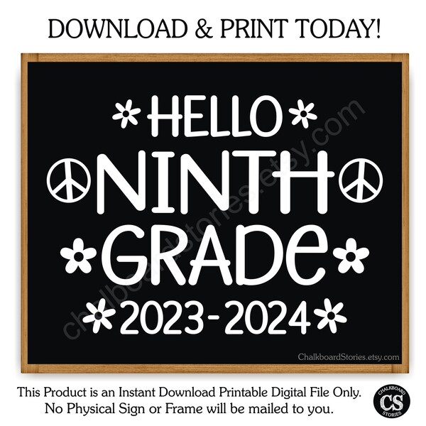 Ninth Grade Sign - Etsy