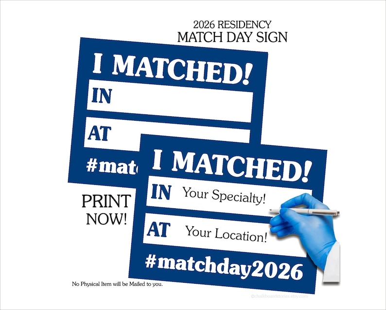 Match Day Residency 2026 Sign, Editable Medical Doctor Graduation Sign ...