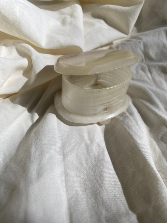 White Alabaster Trinket Box - Gem