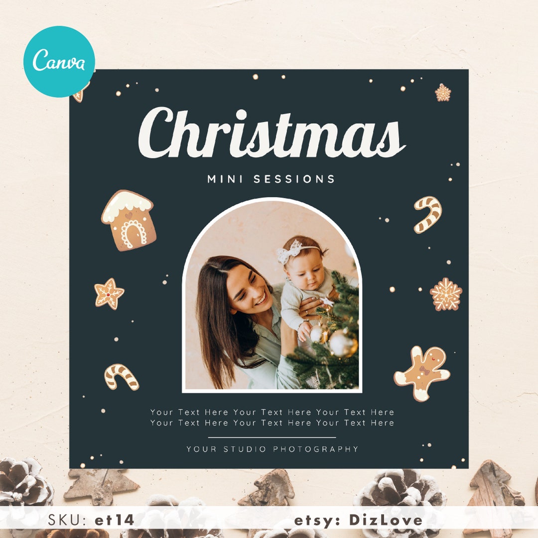 CANVA Christmas Mini Session Template Holiday Minissanta - Etsy