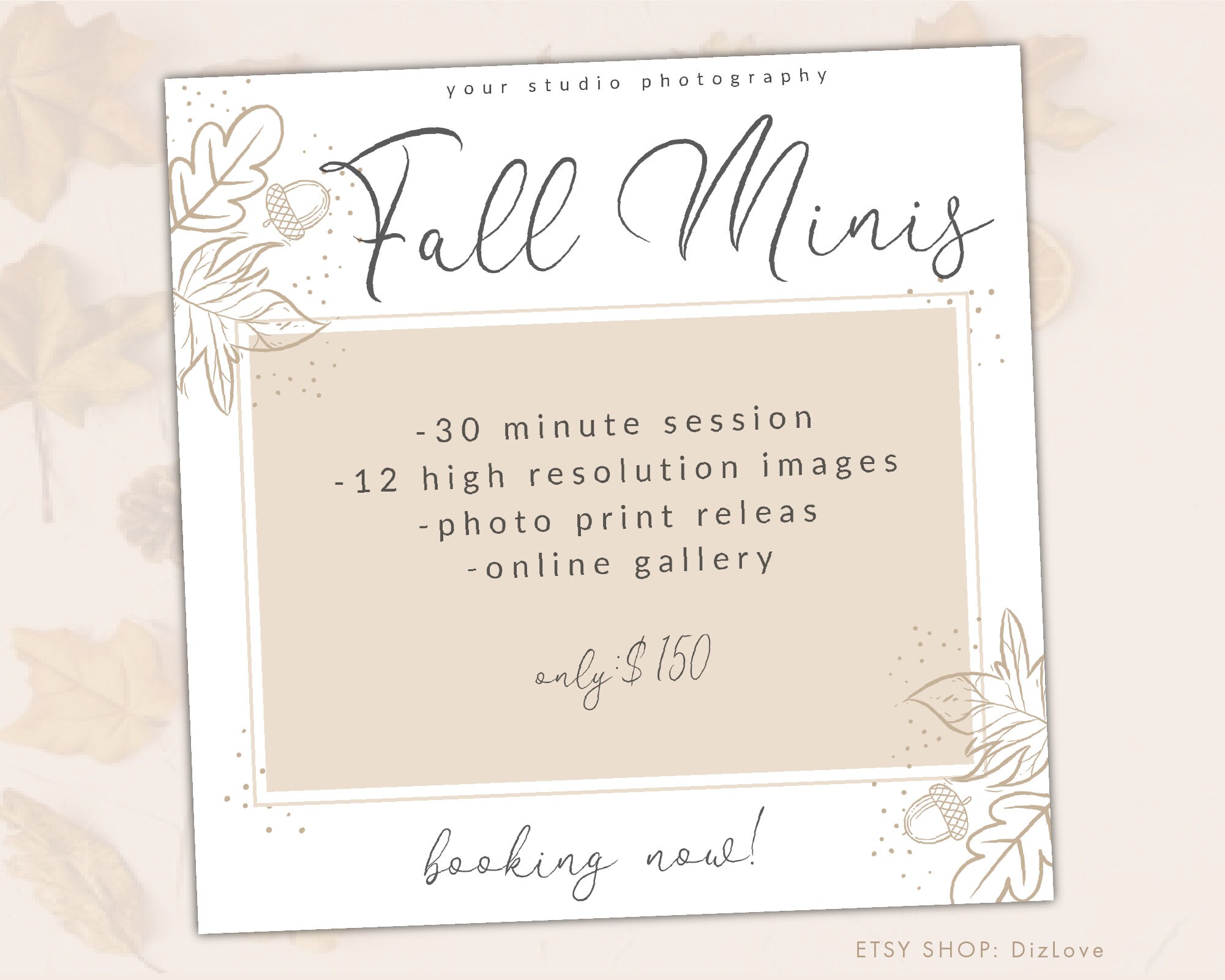 Fall Minis Session Template Bundle autumn Minis Template - Etsy