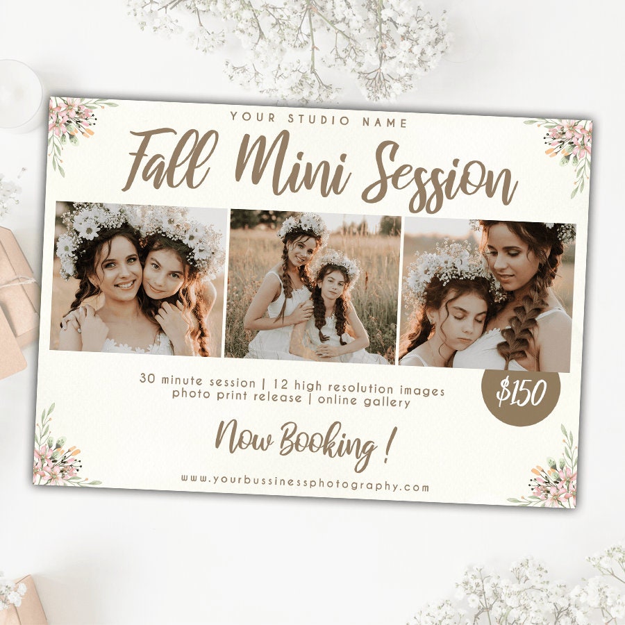 Spring Mini Session Watercolor Template Photography | Etsy