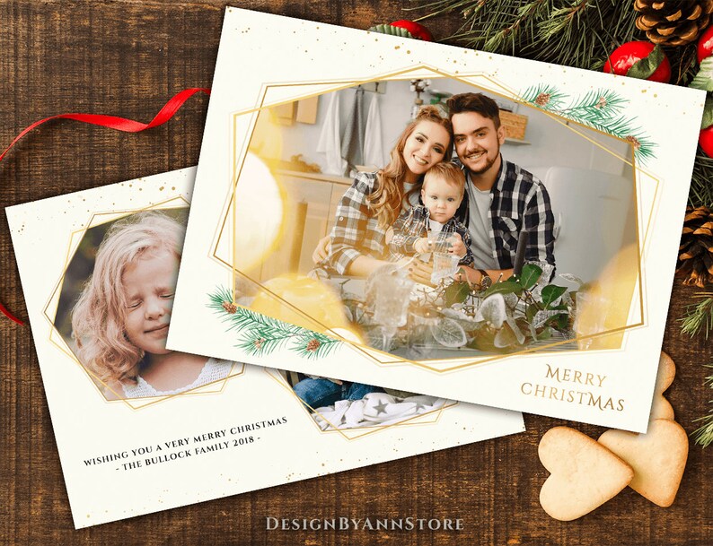 PHOTOSHOP Holiday Card Template Christmas Card Template | Etsy