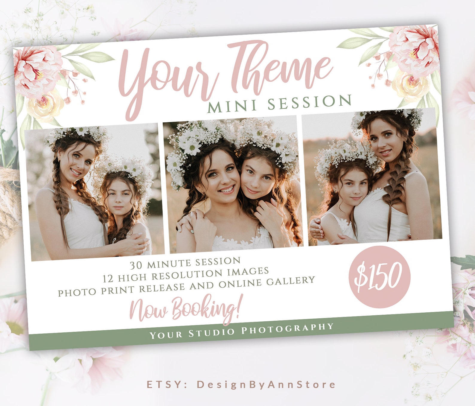 Summer Mini Session Template, Photography Marketing, Photoshop Template ...