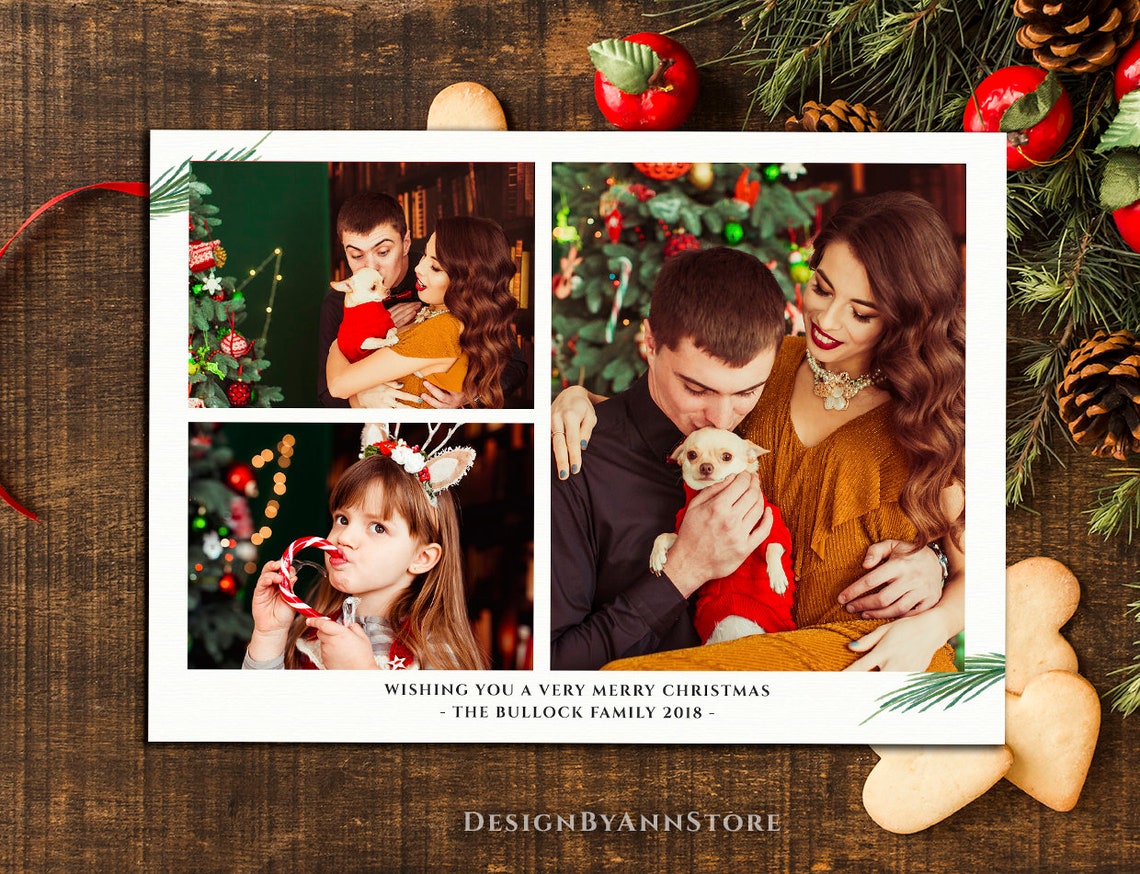 PHOTOSHOP Christmas Card Template for Photographers, Christmas Photo ...