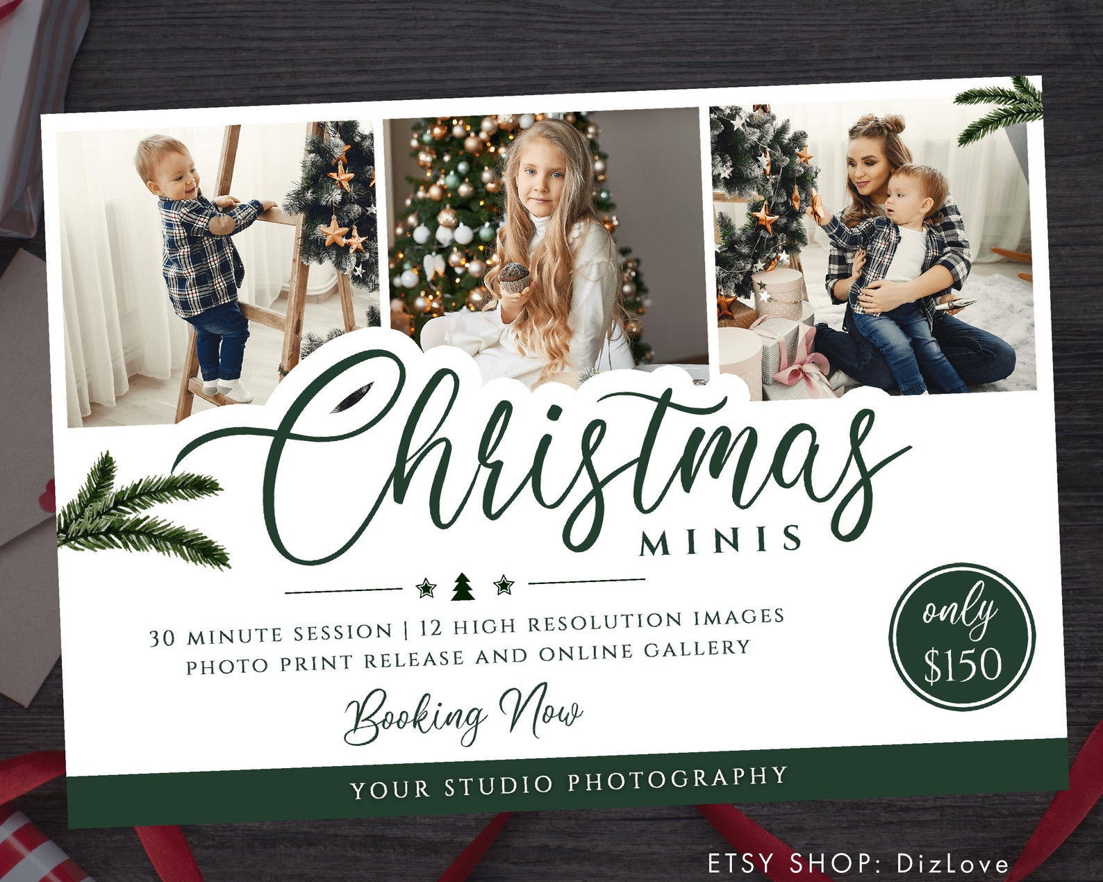 Christmas Mini Session Template Tree Farm Minis - Etsy
