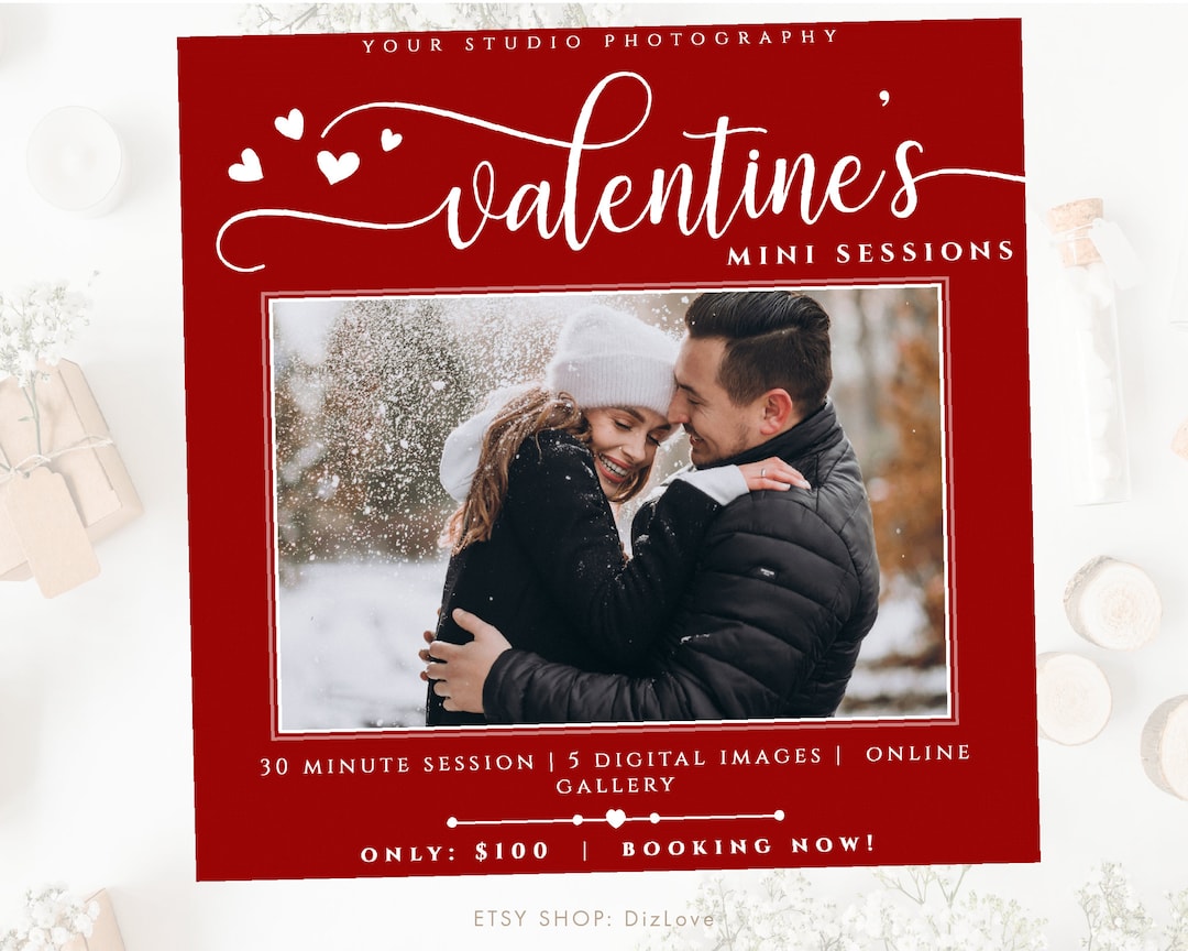 PHOTOSHOP Valentine's Mini Session Template, Valentine Minis Template ...