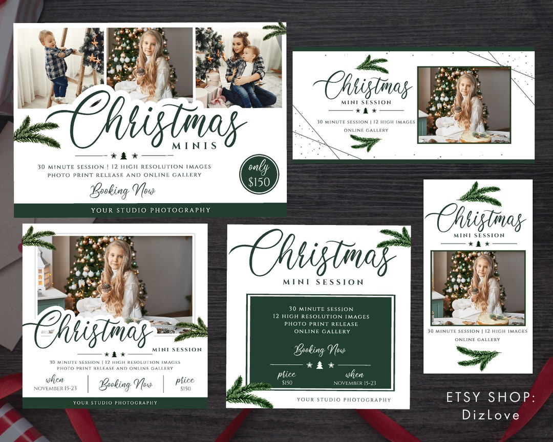 Christmas Mini Session Marketing Bundle, Christmas Marketing Board ...