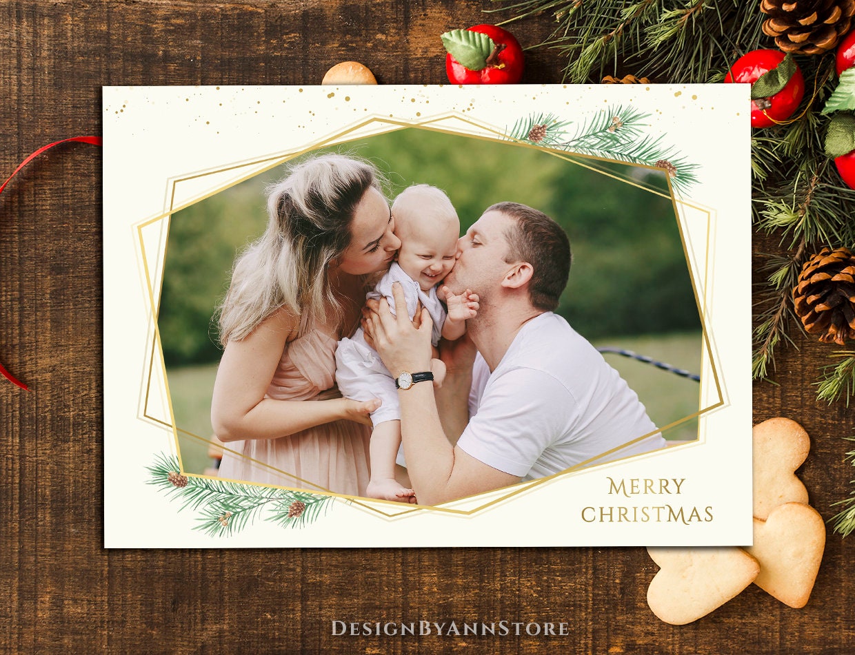 PHOTOSHOP Holiday Card Template Christmas Card Template - Etsy
