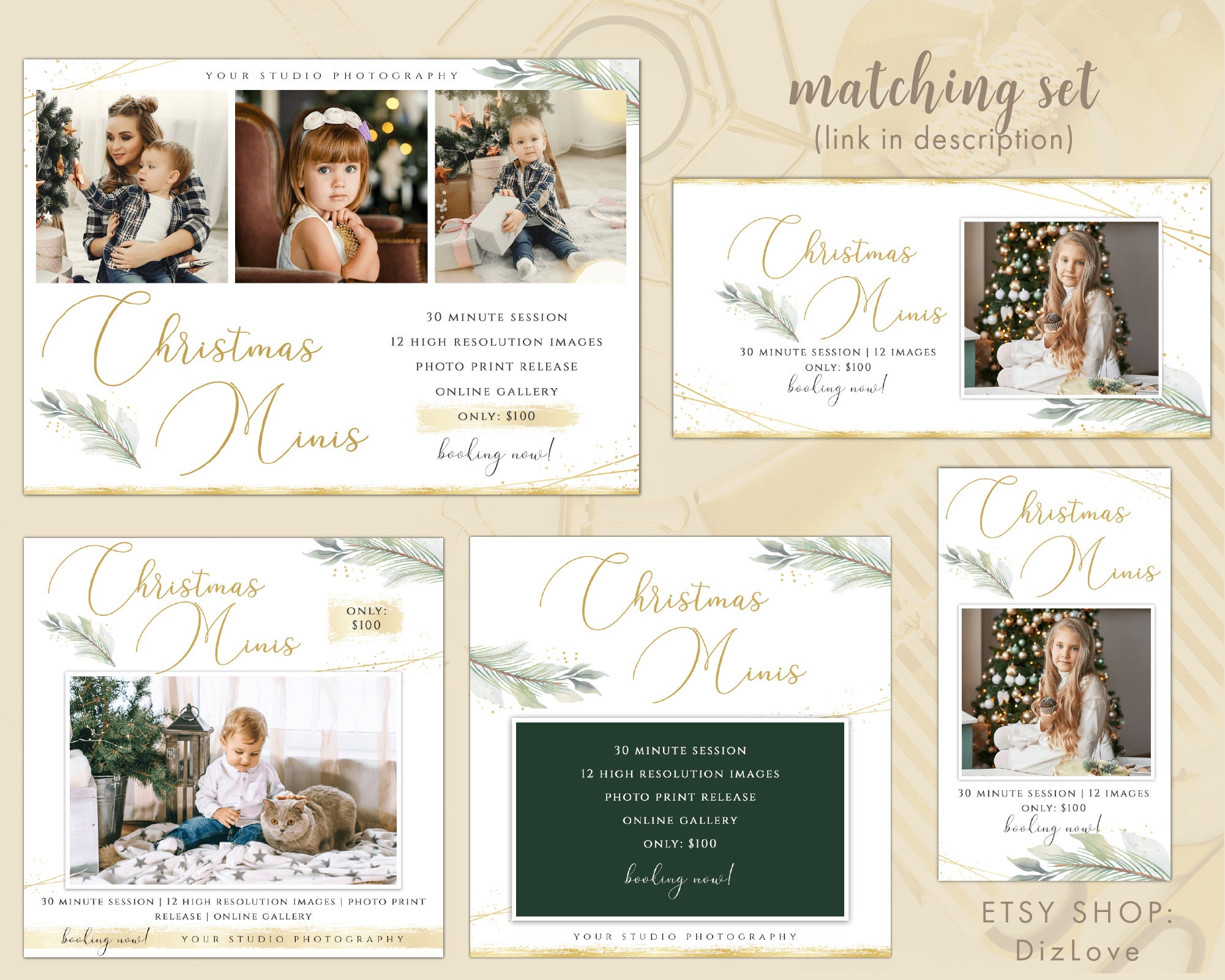 Christmas Mini Session Template Holiday Minis Farm Tree | Etsy